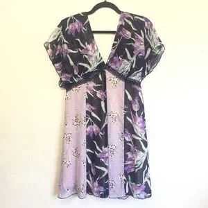 Anthropologie | Dresses | Anthropologie Foxiedox Floral Short Sleeve ...